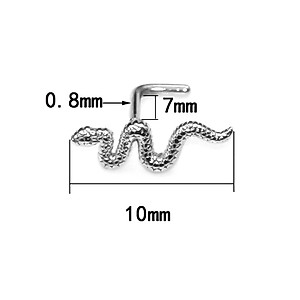 COLORFUL BLING 16G 316L 8mm Snake Butterfly Crystal Stainless Steel Septum Nose Daith Nose Rings Earring Helix Lobe Piercing Jewelry Clicker Cartilage Earrings Tragus Conch-Stud S