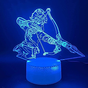 3D Night Light Led Night Light Game The Legend of Zelda Link Figure Nightlight,Acrylic, Home Light Birthday Gift for Kids Bedroom 3D Lamp Boy MAGY