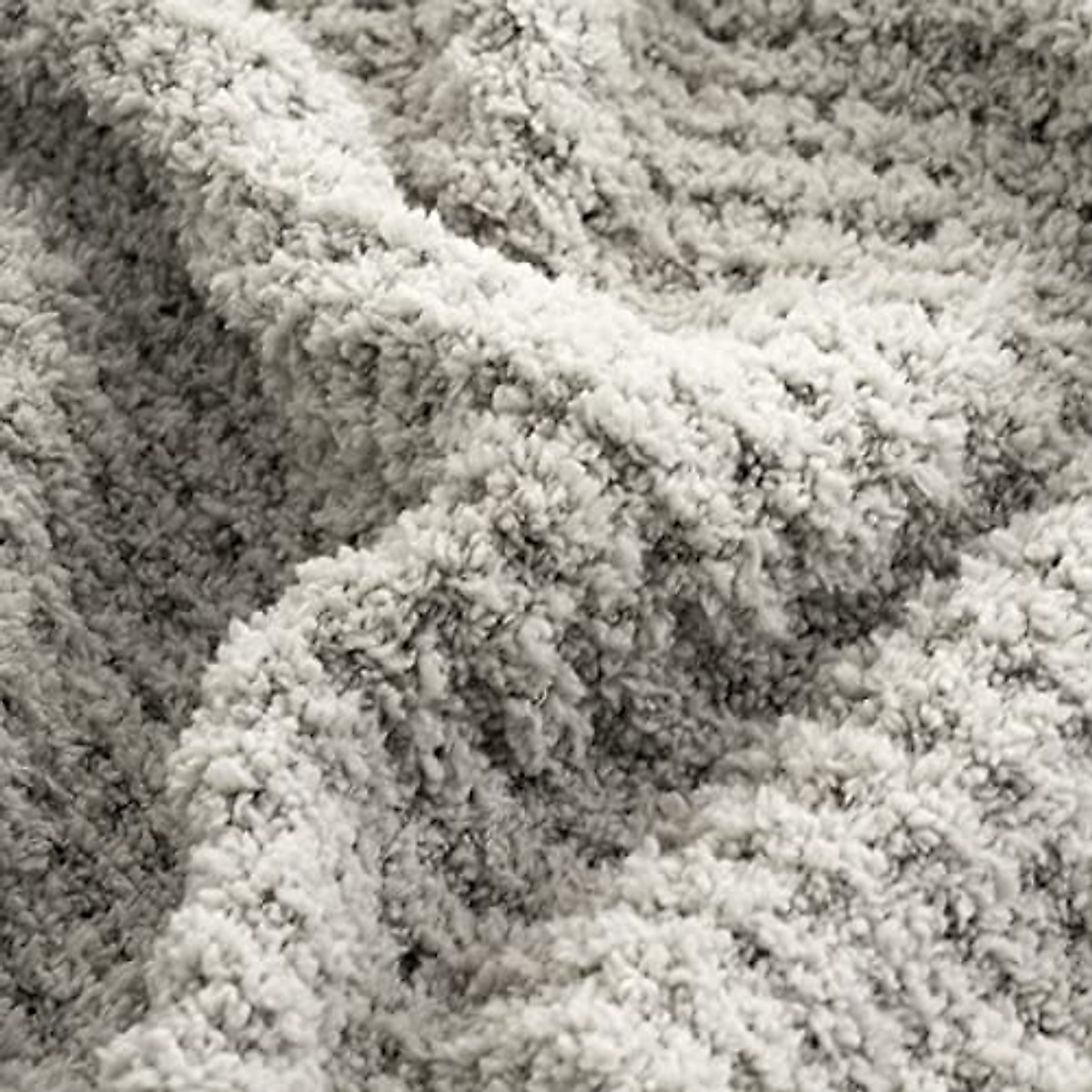 RECYCO Super Soft Throw Blankets for Bed, Warm Cozy Knit Blanket Lightweight Fluffy Throw Blanket for Couch Sofa Chair Living Room, Light Grey, 60x80 Inches, Laundry Bag Included