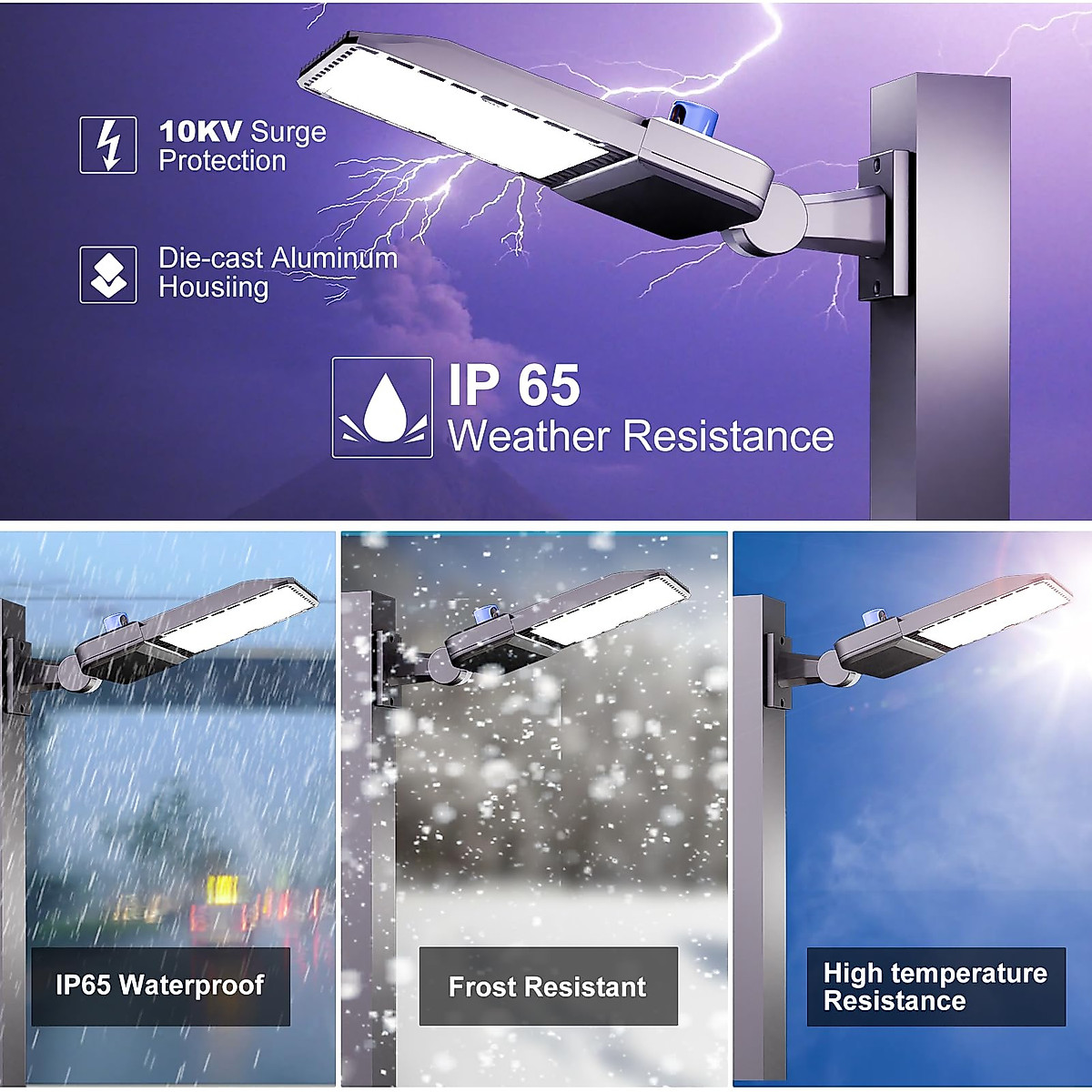 2Pack 200W LED Parking Lot Lighting 35000LM 5000K LED Pole Lights Outdoor with Dusk to Dawn, LED Parking Lot Lights Outdoor Pole Mount-𝟳𝗬𝗿𝘀 𝗪𝗮𝗿𝗿𝗮𝗻𝘁𝘆(Coverage: 55~75Ft at Height:25~35Ft)