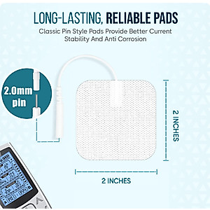 Anrlafie TENS Unit Replacement Pads TENS Unit Pads SM Electrodes Pads 2x2”20 Pcs Reusable Self-Adhesive Electrodes Pads,Compatible with AUVON TENS 7000 TENS Unit Replacement Pads Muscle Stimultaion