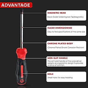 YY 8-Piece Assorted Screwdriver Set (PH #1 X 3", PH #2 X 4", 3/16" X 4", 1/4" X 4", 5/16" X 6")