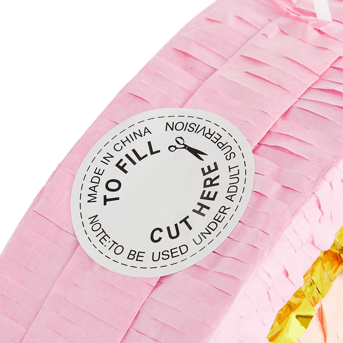 Rainbow Pull String Pinata for Pastel Birthday Decorations, Gender Reveal Party Supplies (Small, 16.5 x 10 x 3 In)