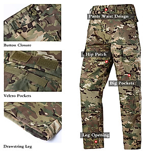 Mens Military Uniform Camouflage Jacket & Pants Set Training Shirt Hunting Paintball Pants