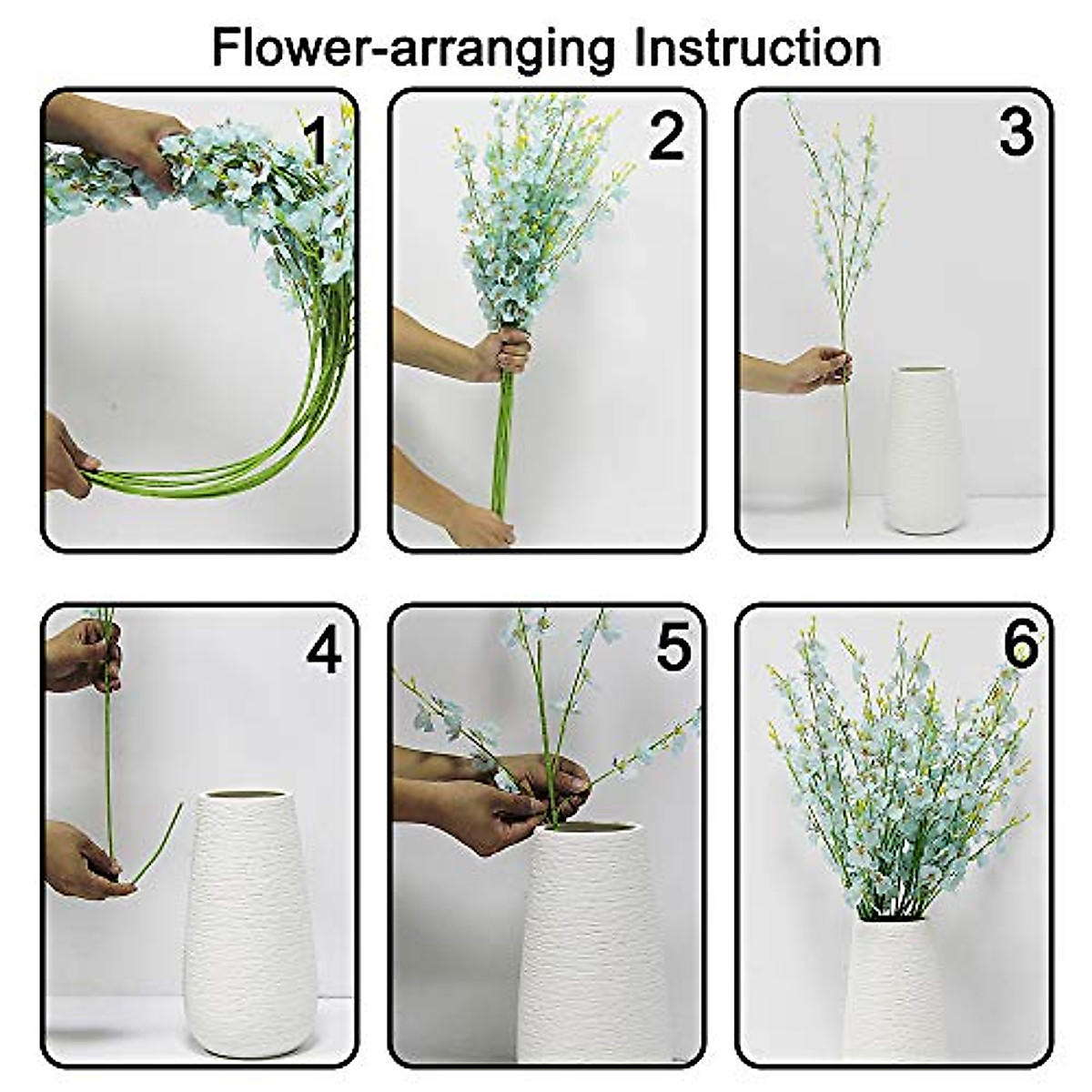 WELMATCH Pink Artificial Orchids Faux Flowers - 10 pcs 37.5 Inches Real Touch Fake Artificial Flowers for Wedding Home Office Party Hotel Yard Decoration (Pink, 10)