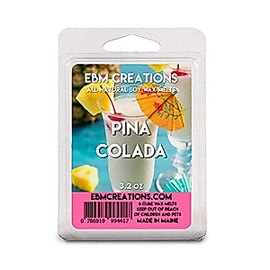 Pina Colada - Scented All Natural Soy Wax Melts - 6 Cube Clamshell 3.2oz Highly Scented!