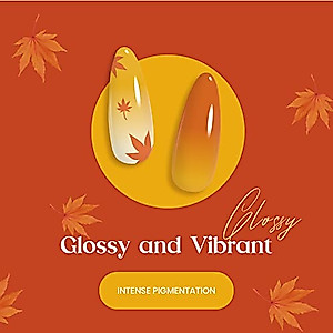 beetles Gel Polish 6 Colors Orange Yellow Gold Red Burgundy Gel Nail Polish Kit Soak Off Nail Art Lamp UV LED Cured Manicure Nail at Home Gifts for Women