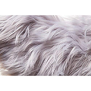North End Decor Faux Fur Throw Blanket, Mongolian Long Hair Silver,