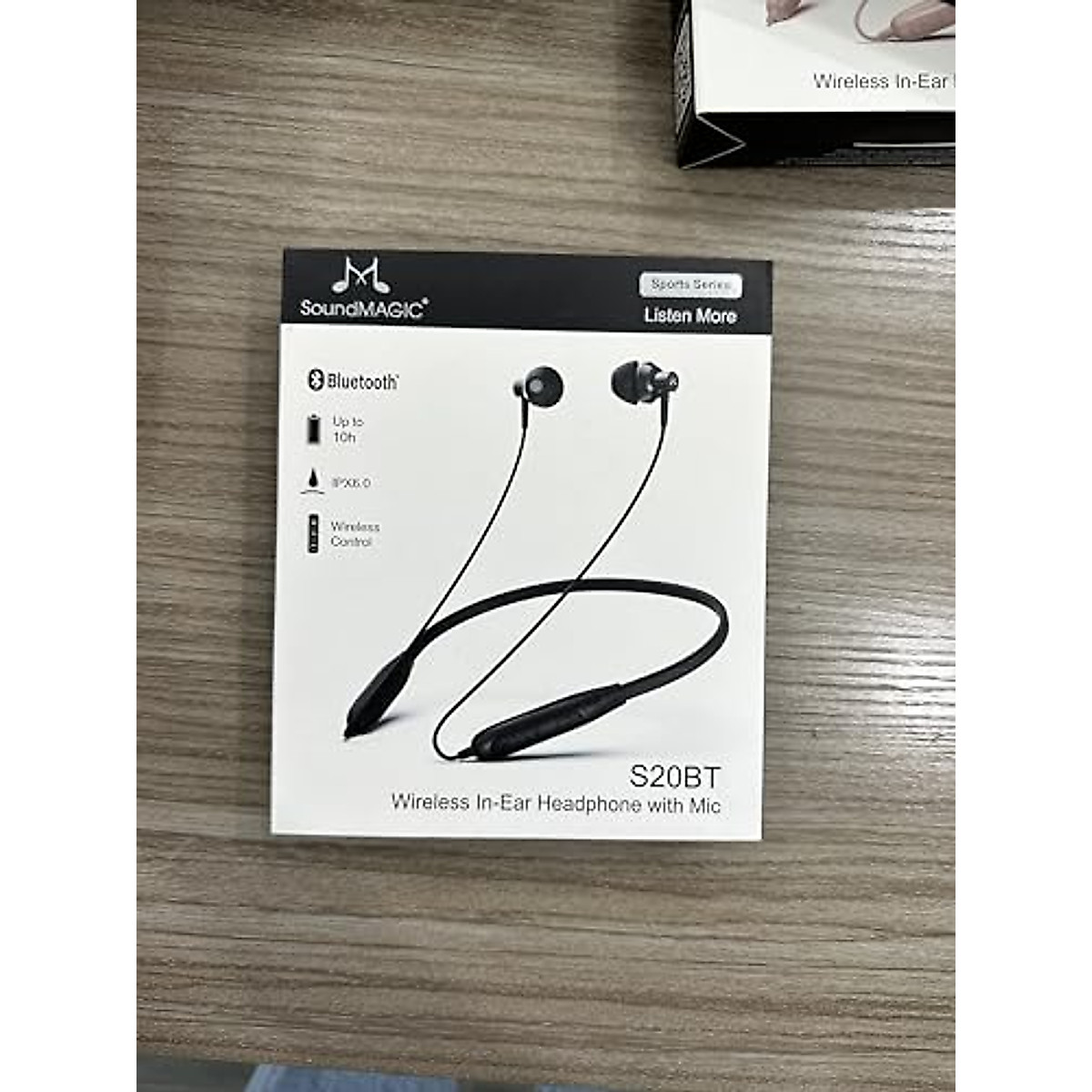 SoundMAGIC S20BT Neckband Bluetooth Headphones Wireless Earphones HiFi Stereo in Ear Headset with Microphone Lightweight Sports Earbuds Long Playtime Stable Connection Black