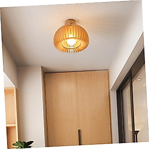 DOITOOL 1pc Wooden Ceiling Lamp Ceiling Light Fixture Flush Mount Light Fixture Ceiling Lamp Shade Light Fixtures Ceiling Mount Hallway Light Fixtures Ceiling Entryway Light Fixture