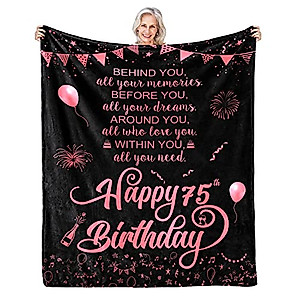75th Birthday Gifts for Women Funny 1947 Blanket for 75 Year Old Woman 75th Birthday Throw Ideas 75 Birthday Decorations for Women Her Him Wife Sister Mom Friends Grandmother 60"x50"