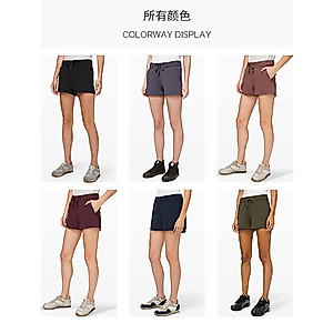 PIQIDIG Shorts for Women Running Workout Shorts Athletic Gym Shorts with Pocket Fluorescent Green