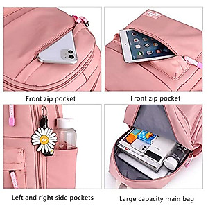 LAMOGRAFY Rolling Backpack for Kids Elementary Students with Wheel Travel Backpack Girls Solid Color School Bag