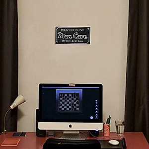 Man Cave Sign.Mancave Stuff for Men.Black Metal Sign for Man Cave Decor.14" X 7" Mancave Wall Decorations."My Cave,My Rules".Sign Men,Men Decor.