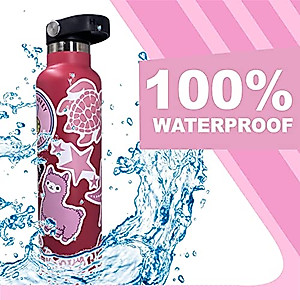 100pcs Preppy Stickers Pink Cute Vinyl Aesthetic Water Bottle Stickers Waterproof 100 Sticker Pack for Laptop Water Bottles Computer Phone Stickers for Kids Teen Girls Stocking Stuffer Gift