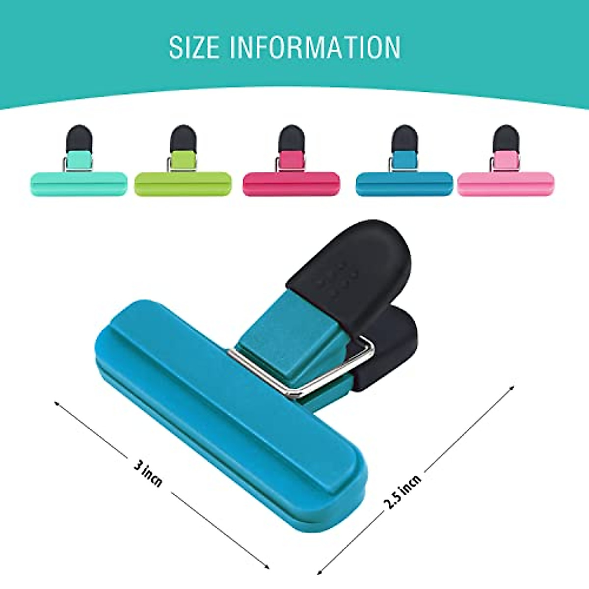 Bag Clips, Food Bag Clips, Kitchen Clips for Refrigerator Food Storage Packages, Snack Bags, Photos - Clip Clips for Home, Office, School and More