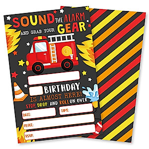 Grace Yonks - Multicolor 4x6 Inch Birthday Party Invitation with Envelope, 20 Pack