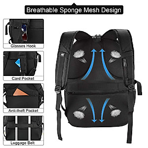 NEWHEY Laptop Backpack 17 Inch Business Travel Backpacks for Men Women Extra Large Waterproof TSA Anti Theft College Bookbags with USB Charging Port 17.3 Gaming Computer Backpack 45L, Black