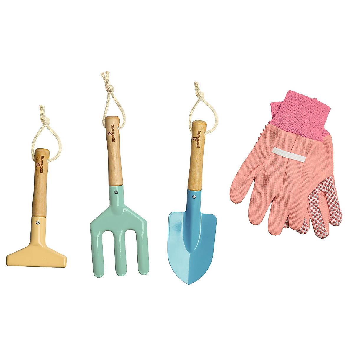 Gardening Set, Tool Kit, for Kids, STEM, Includes Tote Bag, Spade, Watering Can, Rake, Fork, Trowel and Gloves (Petal)