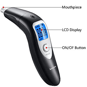 Portable Breath Ketone Meter, Professional Digital Ketone Breath Analyzer Tracing Ketosis Status with 10 Mouthpieces for Testing Ketosis