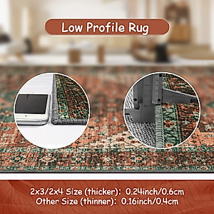 Moynesa 9x12 Ultra-Thin Vintage Medallion Area Rug for Living Room, Bedroom, Dining Room, Office, Entryway, Dorm