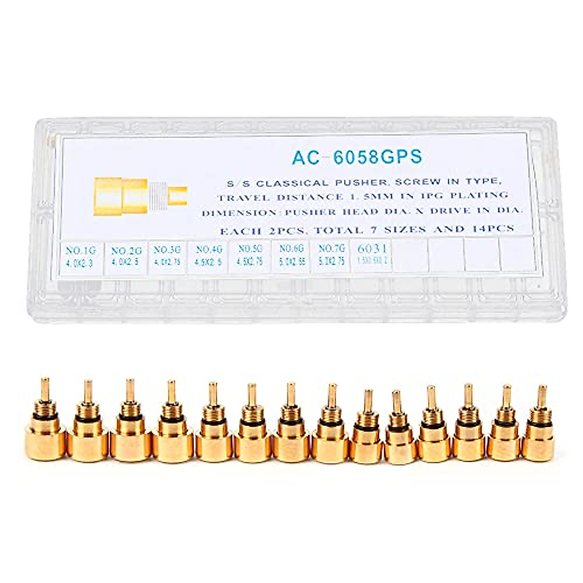 Classical Stainless Steel Chronograph Button Watch Pusher Screw in Type Button Screw in Watch Pusher (Silver)