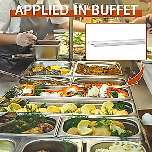 Zonon 12 Pcs Stainless Steel Adaptor Bar, Long Food Bar Divider Bar Metal Steam Table Adapter Bar for Hotel Restaurant Catering Home Commercial Food Service Accessories (12.8")