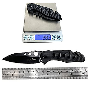 ALBATROSS Practical folding knife for everyday use, pocket knife with Seatbelt Cutter and Glass Breaker, 4" Ultra light to carry (BC)