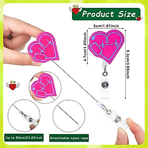 8 Pieces Nurse Badge Reels, Felt Retractable Badge Reels, Themed Badge Holders Gift for Christmas Thanksgiving School Nurses Students ID Badges Name Cards Lanyards Holidays (Lovely Style)