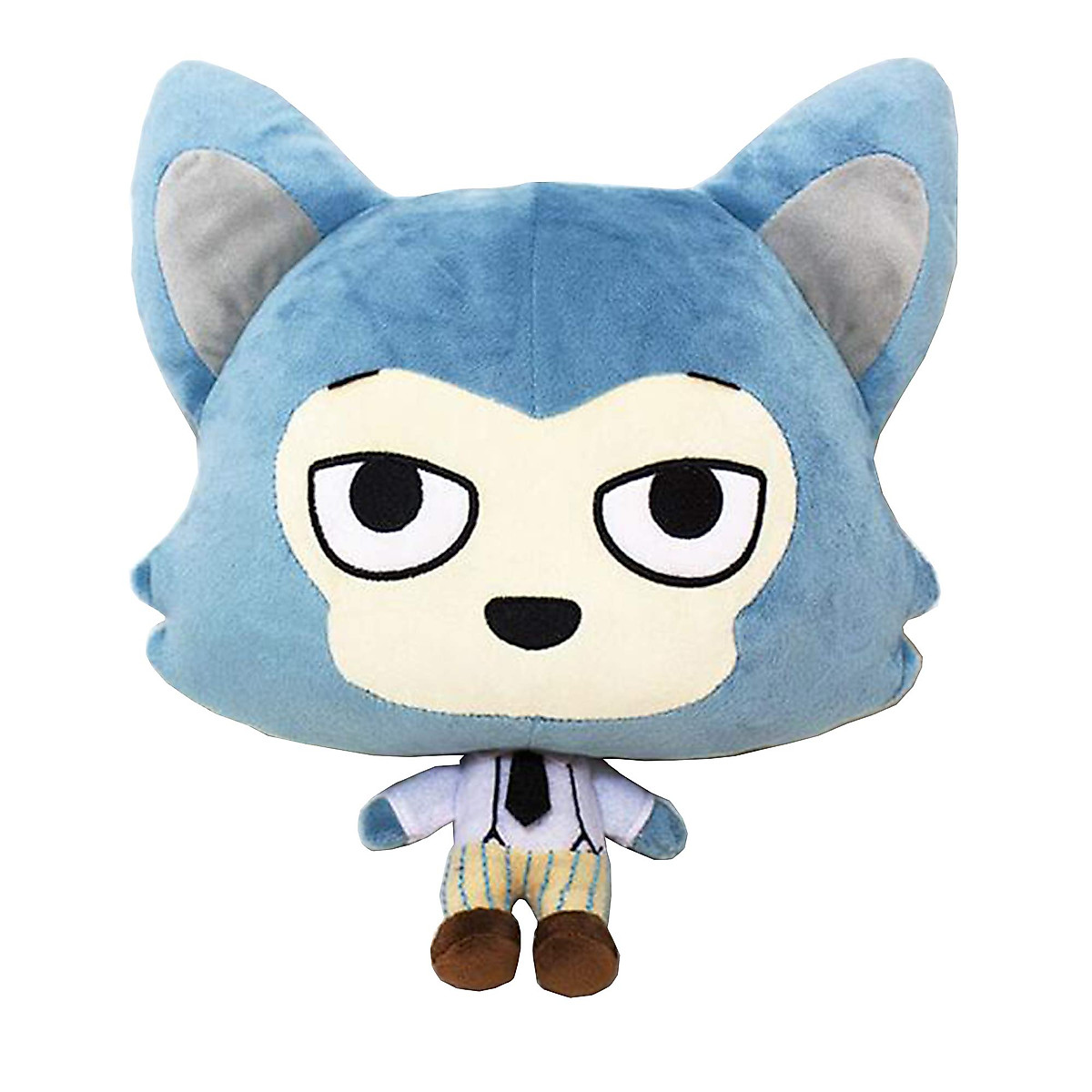 Lopbraa Wolf Plush Blue Wolf Stuffed Plushie Anime Figure Toy Home Table Decor Gift for Kids 12“