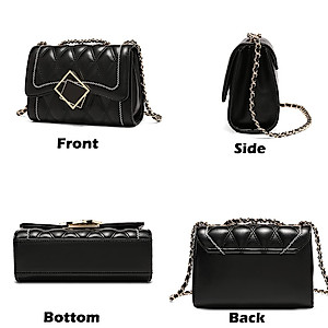 YXBQueen Black Crossbody Bags for Women Black Purses and Handbags Black Chain Purse Designer Handbags