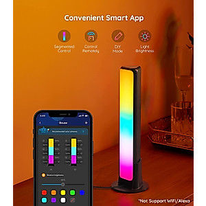 Govee Smart Light Bars, RGBICWW Smart LED Lights with 12 Scene Modes and Music Modes, Bluetooth Color Light Bar for Entertainment, PC, TV, Room Decoration