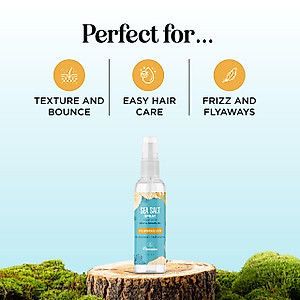 Sea Salt Spray for Hair Volume - Beach Waves Sea Salt Hair Texture Spray for Hair Volumizer - Women and Mens Hair Spray for Hair Styling Extra Hold - Non Sticky Beach Hair Curls Texturizing Spray