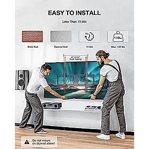 Totnz Fixed TV Wall Mount Low Profile for 32-82 inch LED LCD OLED Flat Screen TVs, Fits 16”- 24” Wood Studs