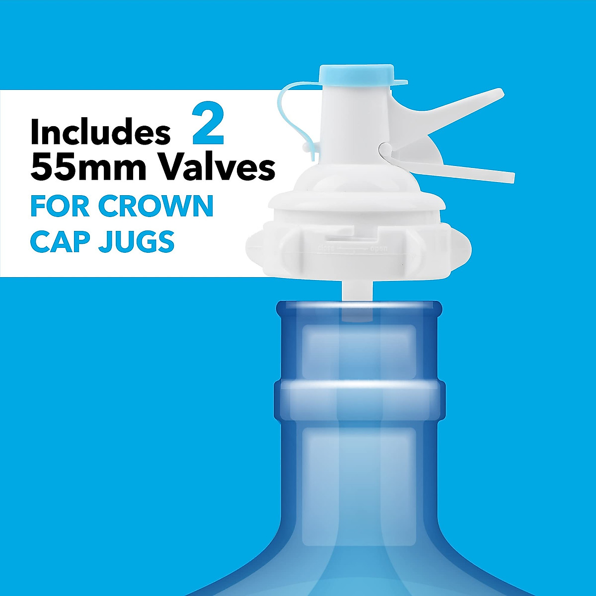 [4 PC Set] 2PC Water Container Stand & 2PC 55MM Water Valves - Extra Tall Water Gallon Dispenser - Water Dispenser for 5 Gallon Bottle & 3 Gallon Water Bottle - 3 Gallon Water Jug Stand