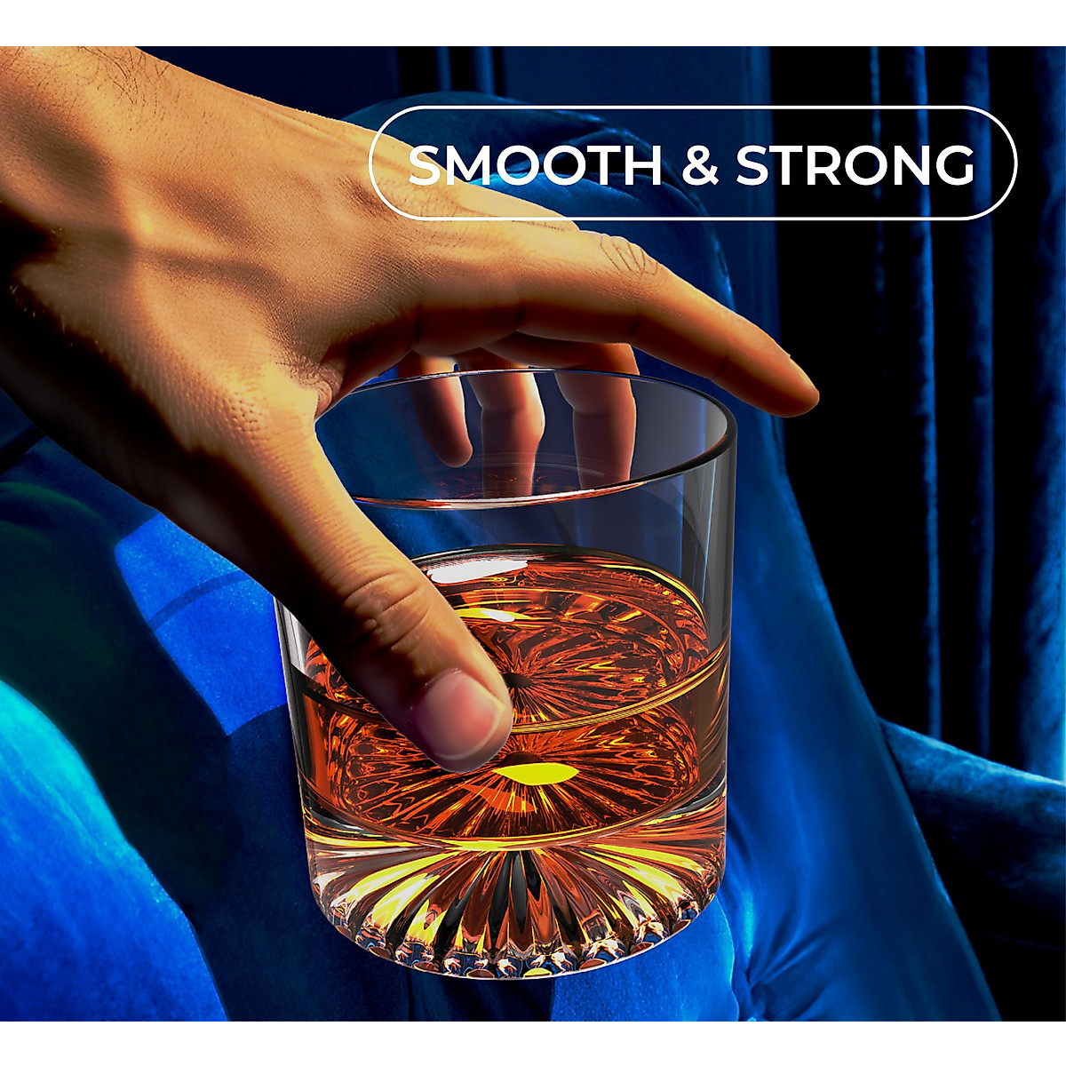 GLORAMA Old Fashioned Whiskey Glasses - Set of 4, 10oz Lead-Free Premium Crystal, Heavy Base Glass for Scotch, Bourbon, Whisky, Cocktails. Elegant Drinkware for Men’s Gifts & Home Bar Essentials