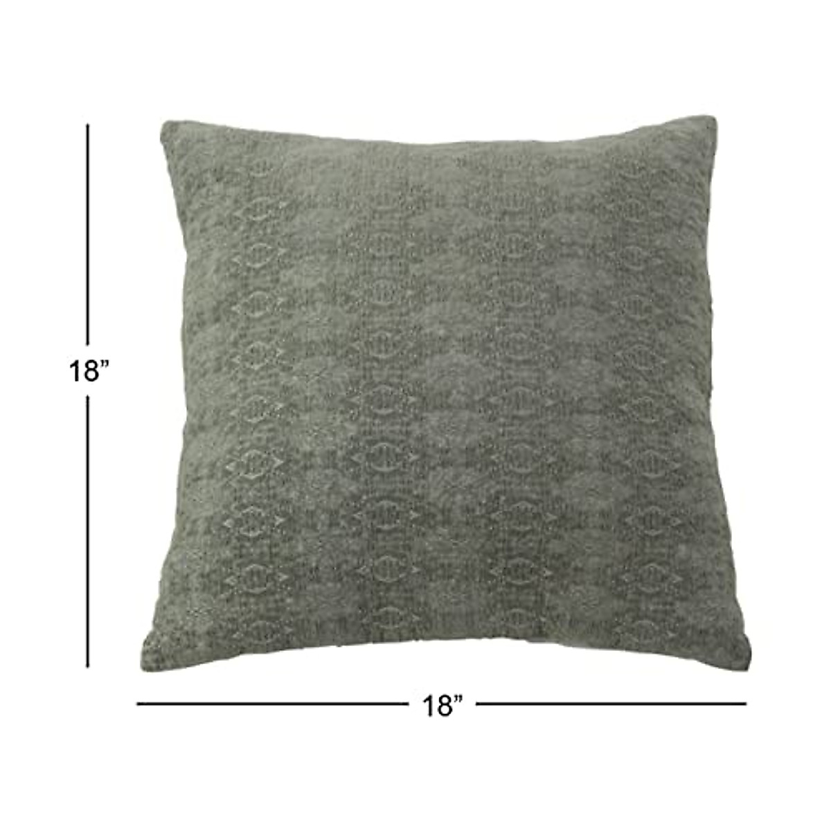 Deco 79 Modern Square Cotton Pillow 7"W x 18"H Light Green