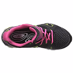Ryka Women's Vida RZX Cross-Training Shoe, Black/Ryka Pink/Lime Blaze, 8.5 M US
