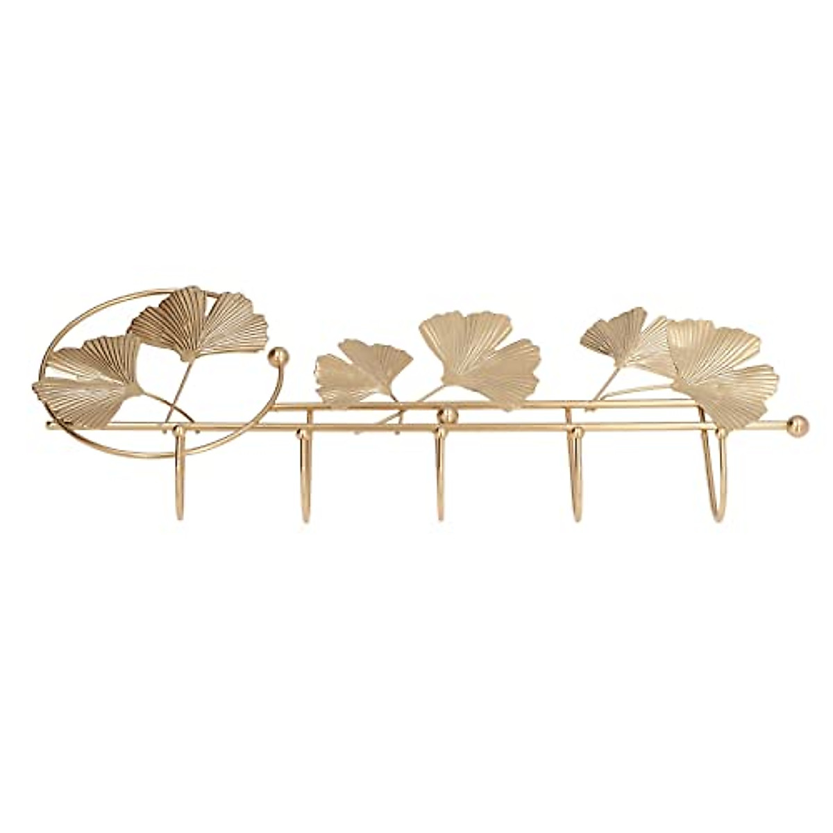 Syuanmuer Wall Coat Rack,Ginkgo Leaf Design Wall Mounted Coat Rack, Heavy Duty Wooden Wall Coat Hanger for Clothes Hat Keys