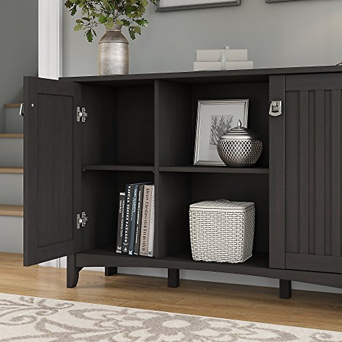 Bush Furniture Salinas Accent Storage Cabinet with Doors in Vintage Black