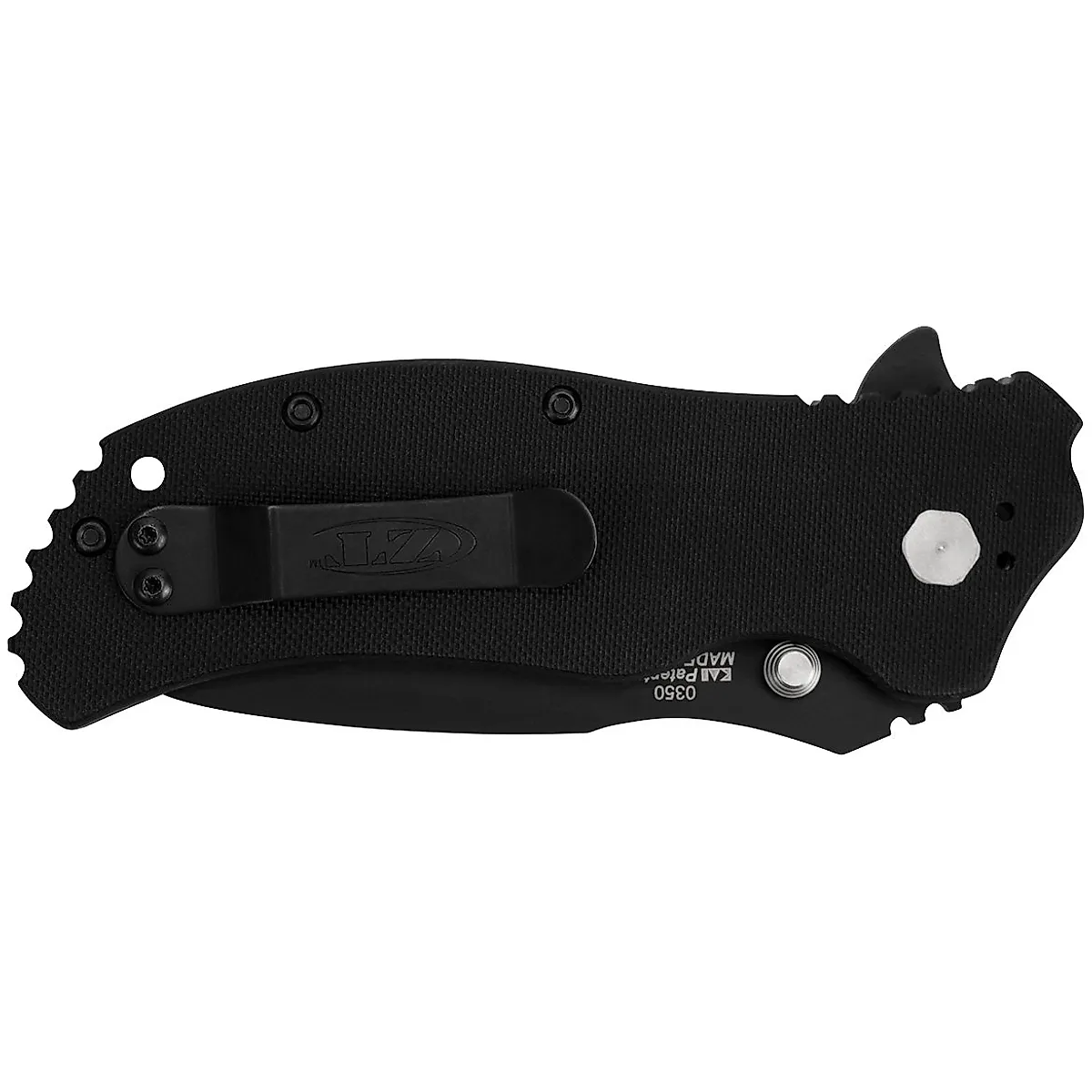 Zero Tolerance 0350 Folding Pocket Knife; 3.25” S30V Stainless Steel Blade with Black Tungsten DLC Finish; Textured G-10 Handle Scales, SpeedSafe Assisted Opening, Liner Lock, Quad-Mount Clip; 6.2 OZ.