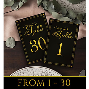 Table Numbers, Black and Gold Wedding Table Numbers, Table Numbers for Wedding Reception, Table Number, Table Numbers 1-20, Table Number, Table Number Holders, 1-30 number, Head Table sign