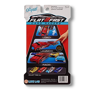 Flat 2 Fast Red 72 Card Racer | Load, Launch, Race - Pocket-Sized Racecar Toy Ages 5 and up (Sold Each)