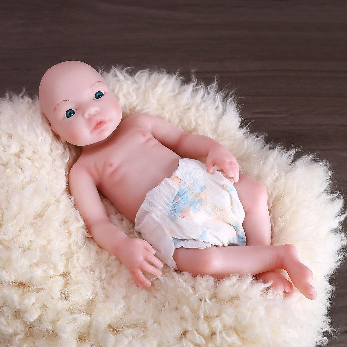 SERENDOLL 18 inch Realistic Full Silicone Baby Doll, Lifelike Reborn Baby Dolls, Toy, and Collectible Bald Girl 039