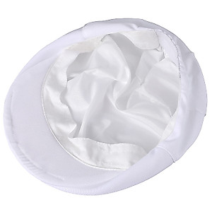 A&J DESIGN Infant Boy Christening Hat 3-6 Months Flat Paperboy Cap White