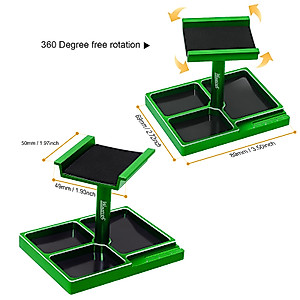 WOAEIUOS RC Car Stand Repair Tool Set 360 Degree Rotation for 1/18 1/24 RC Car Truck Buggy (Green)