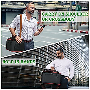 LOKASS Lunch Box Insulated Lunch Bag Leakproof Cooler Bag Large Drinks Holder Wide-Open Snacks Organizer with Shoulder Strap for Men Women Adult Work School Picnic Beach Camping Hiking, Black(16L)