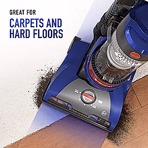 Hoover WindTunnel 2 Whole House Rewind Corded Bagless Upright Vacuum Cleaner with Hepa Media Filtration,UH71250, Blue, 16.1 lbs
