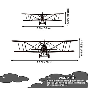 LELE LIFE 2Pcs Airplane Wall Sticker, Removable DIY Aircraft Wall Decal for Living Room Bedroom Home Decor, Art Mural for Kids Boys, Biplane