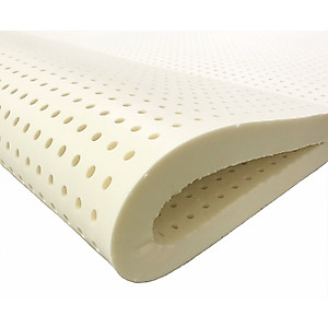 ORGANIC TEXTILES Organic Latex Mattress Topper - Made in USA (3 Inches King, Medium)